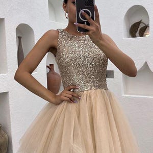 Bust Sequined Design Tulle Evening Dress,14140 - Etsy