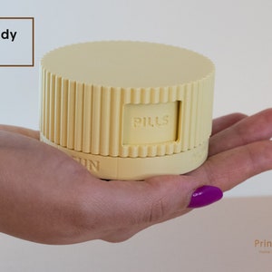 7 Day Large Pill Box, Pill Organize Pastel Yellow, Pill Dispenser for ...