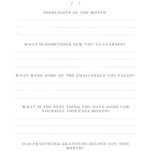 28 Days of Gratitude Printable Template - Etsy