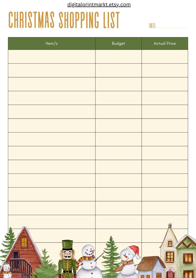 Minimalist Shopping List Printable - Etsy