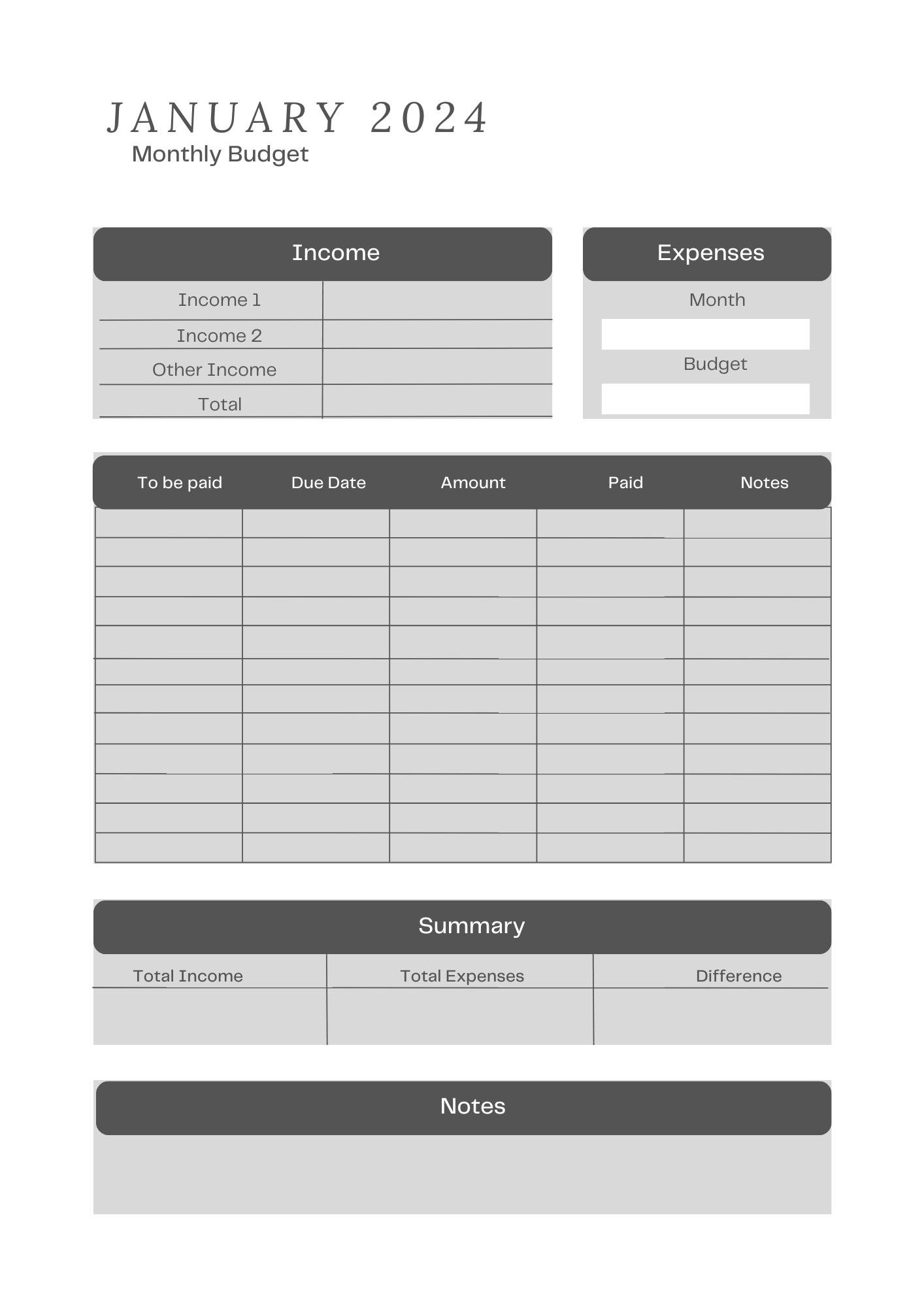 2024 Monthly Planner Printable - Etsy