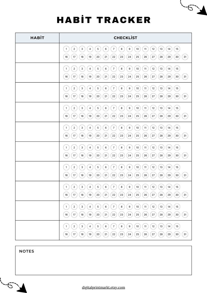 Habit Tracker Printable - Etsy