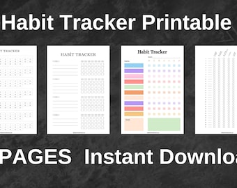 Habit Tracker Printable, A4 & Letter Printable, Habit Printable, Weekly ...