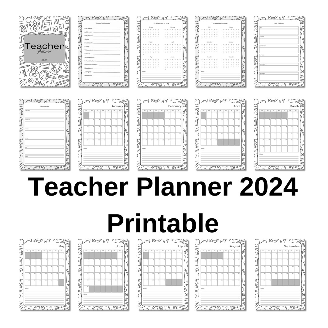 Teacher Planner 2024 Printable - Etsy