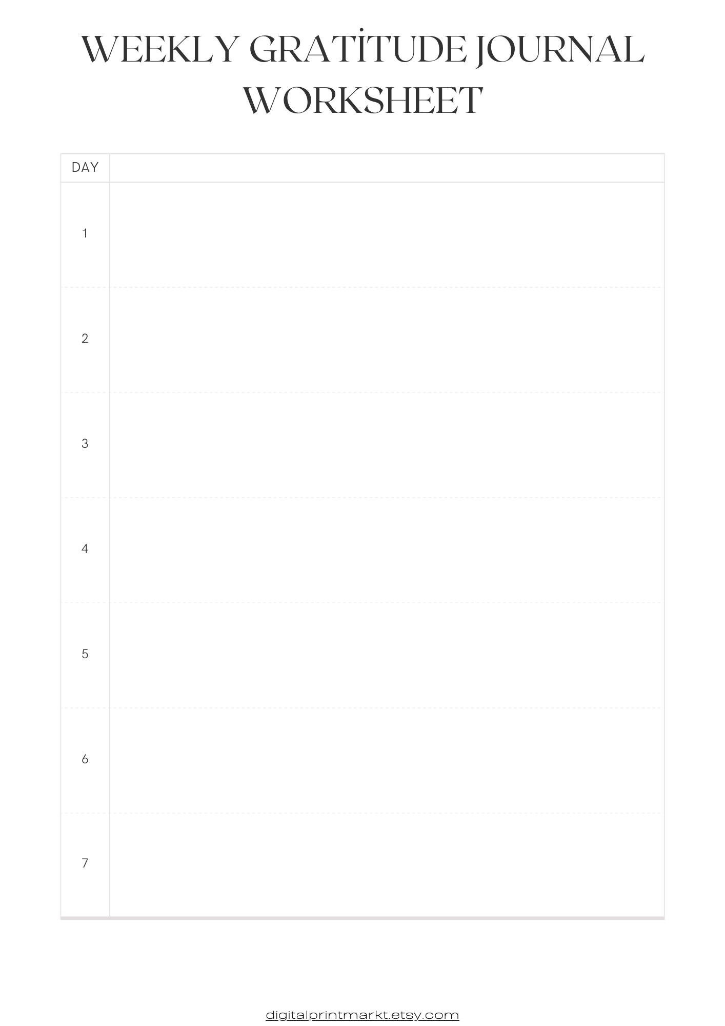 28 Days of Gratitude Printable Template - Etsy