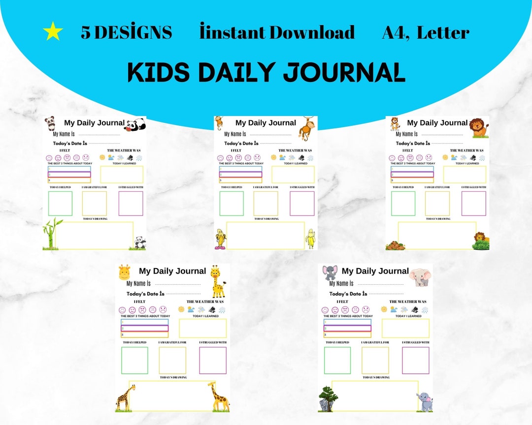 Kids Daily Journal Printable - Etsy
