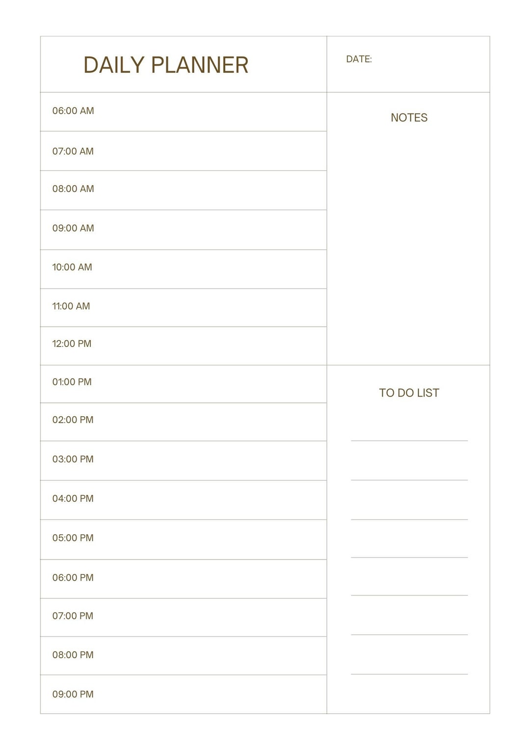 Hour Daily Planner Printable - Etsy