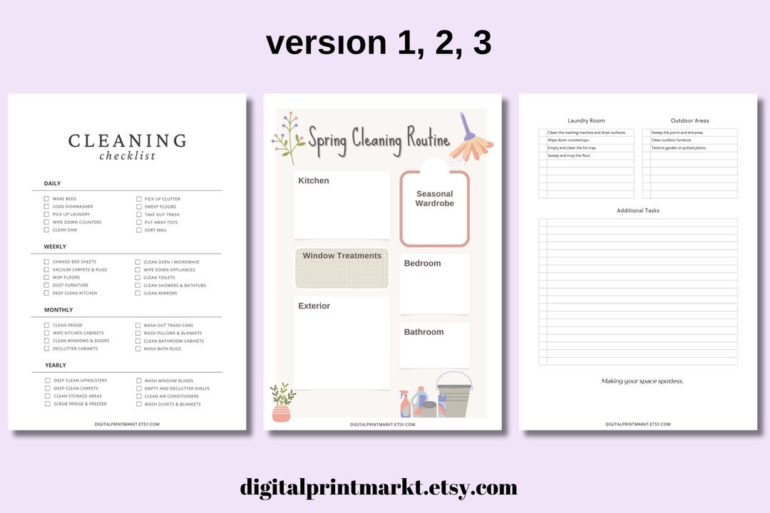 Printable House Cleaning Cards, Cleaning Checklist by Room, Home ...