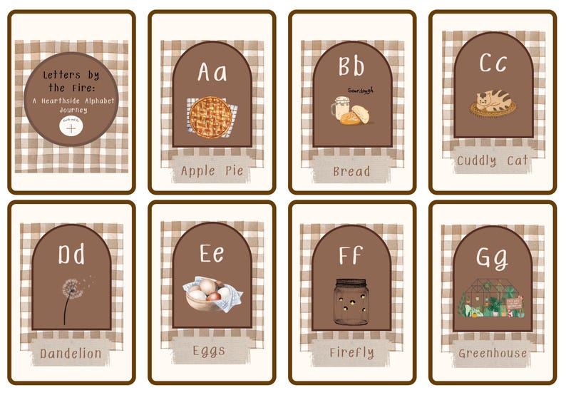 Fall ABC Flashcards: Cottagecore Alphabet Learning (digital Download ...