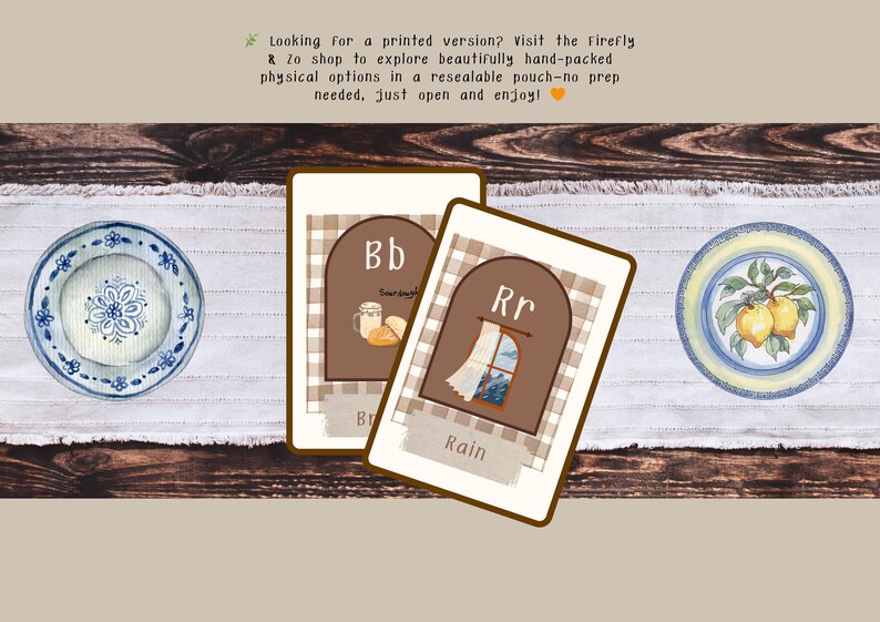 Fall Alphabet Flashcards: Cottagecore ABC Learning + Coloring Pages ...