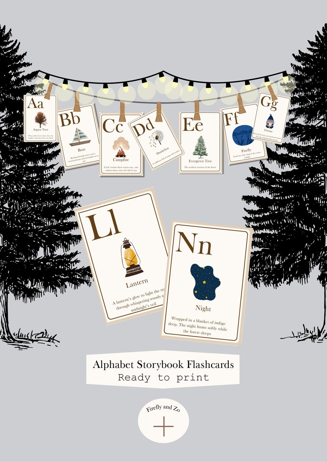 Nature ABC Flashcards: Storybook Learning for Kids (digital Download - Etsy