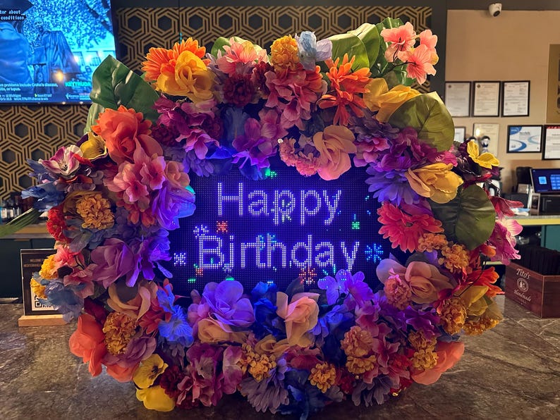 Led Birthday Sign H20” W 25” HD P3 Led Display RGB Wifi Programmable ...