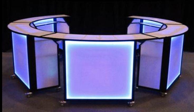Modern LED Acrylic Reception Desk / Bar Counter | 4ft Backlit Display ...