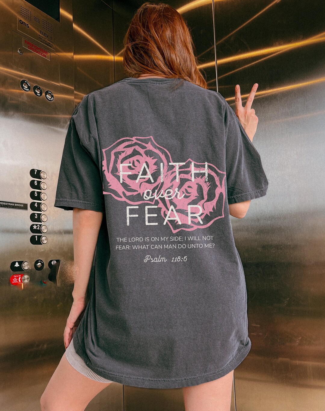 Faith Over Fear Christian Comfort Colors Tshirt Christian Merch Floral ...