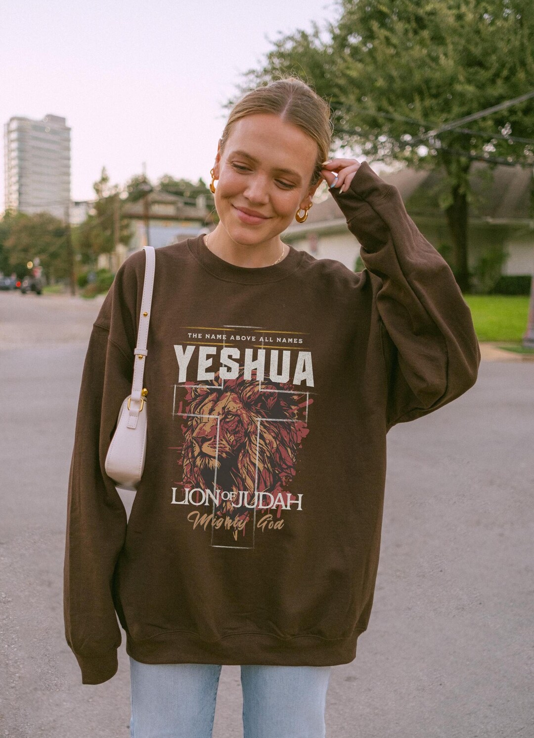 Yeshua Lion of Judah Christian Crewneck Spiritual Sweatshirt Faith ...