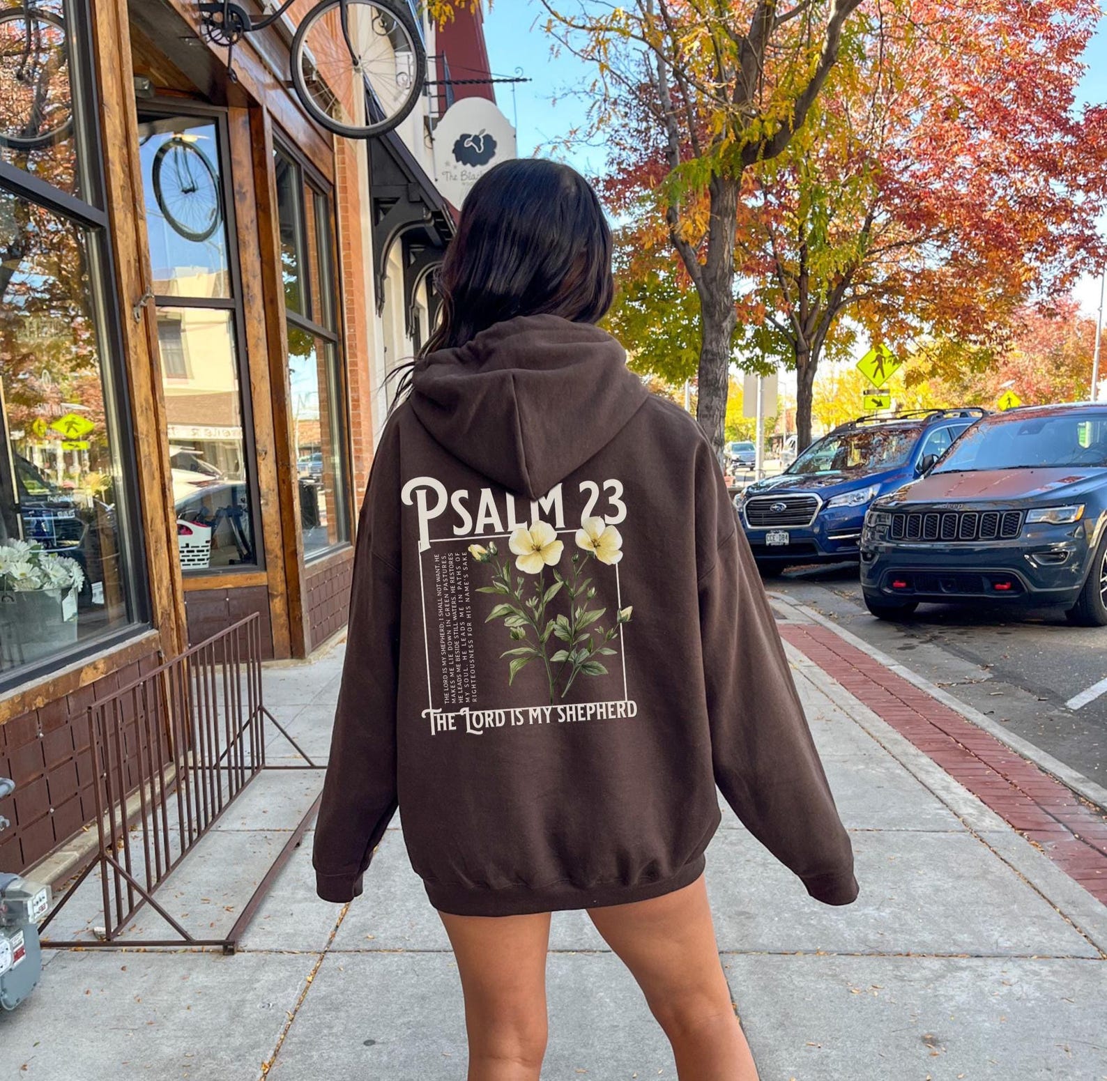 Psalm 23 Lord is My Shepherd Christian Hoodie Floral Christian ...