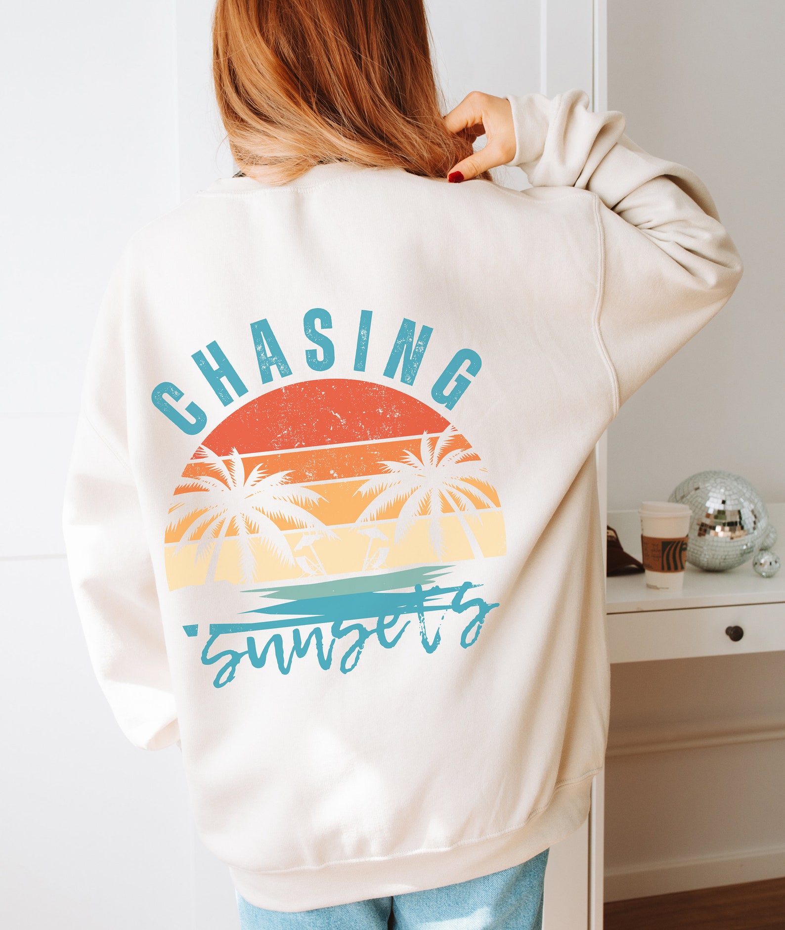 Chasing Sunsets Beach Crewneck Beachy Sweatshirt Coconut Girl Clothes Coconut Girl Aesthetic ...