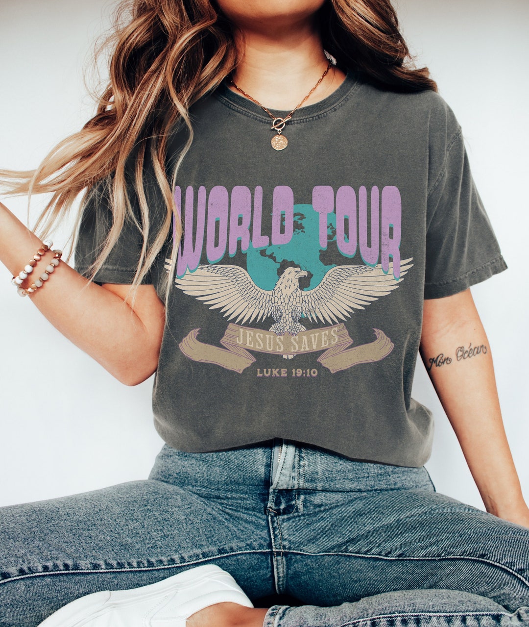 World Tour Jesus Saves Christian Comfort Colors Tshirt Scripture Shirt ...