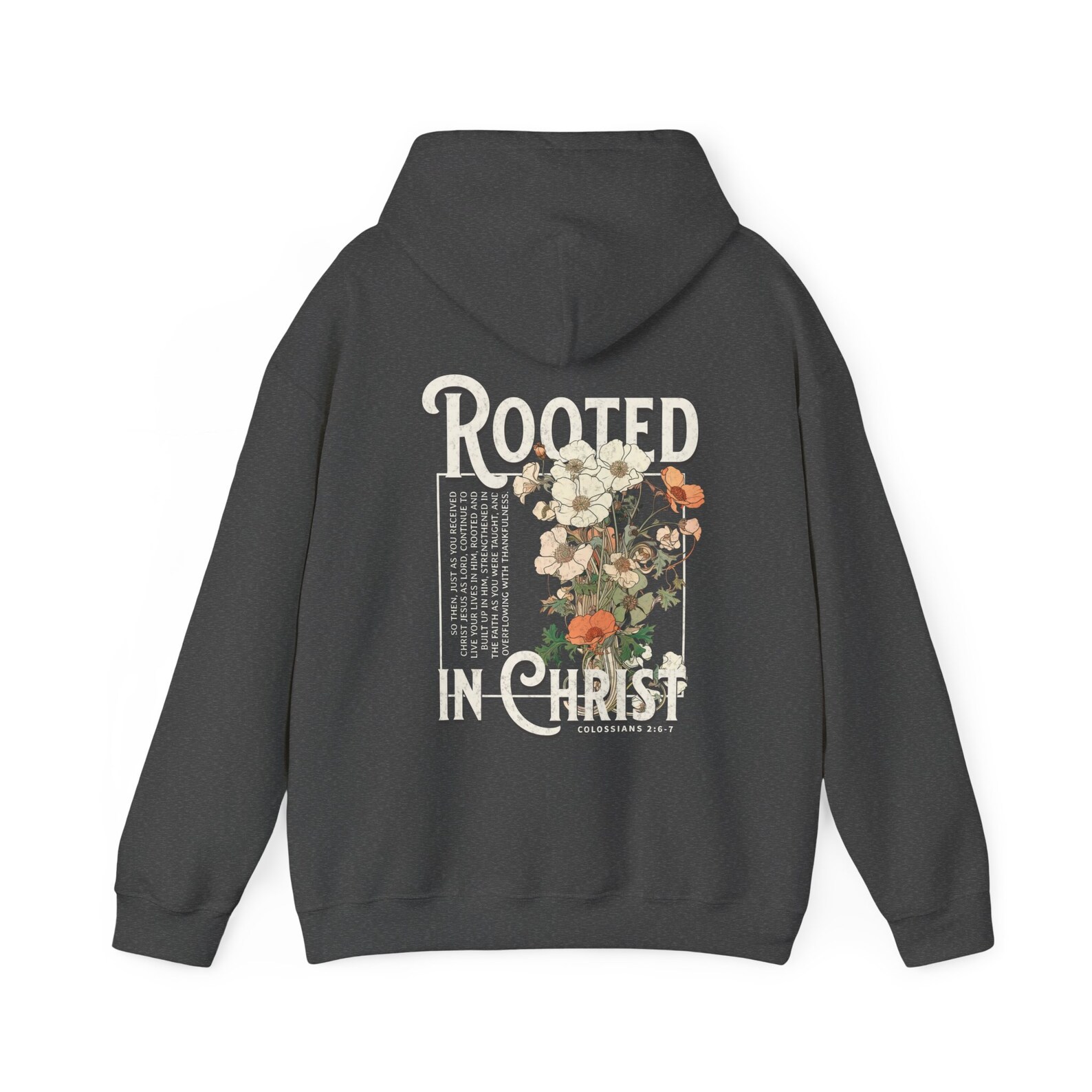 Rooted in Christ Hoodie Christian Sweatshirt Spiritual Sweatshirt Faith ...