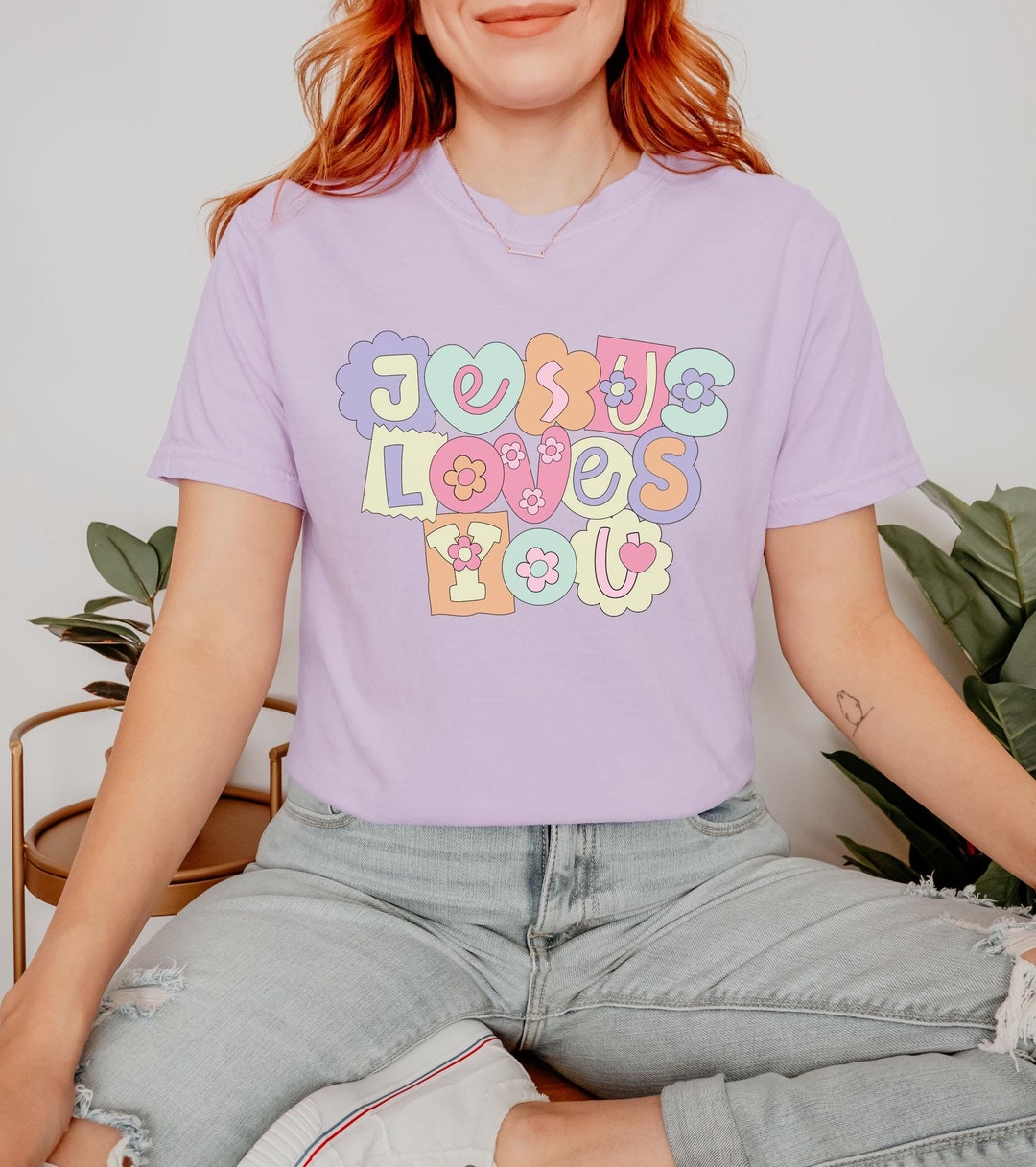 Jesus Loves You Christian Comfort Colors Tshirt Christian Merch Church ...