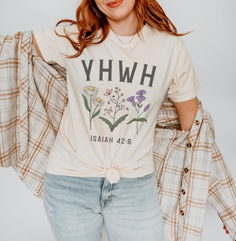 YHWH Shirt Boho Christian Comfort Colors Tshirt Yahweh Wildflower Tees ...