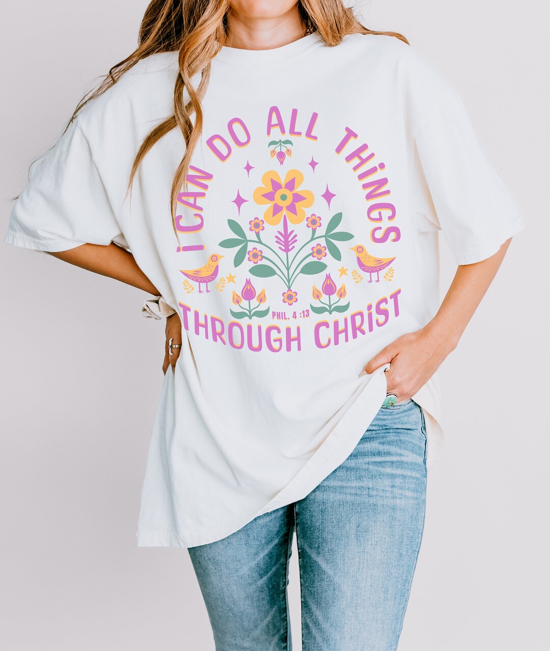 Philippians 4 :13 Boho Christian Comfort Colors Tshirt Christian Merch ...