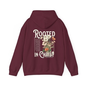 Rooted in Christ Hoodie Christian Sweatshirt Spiritual Sweatshirt Faith ...
