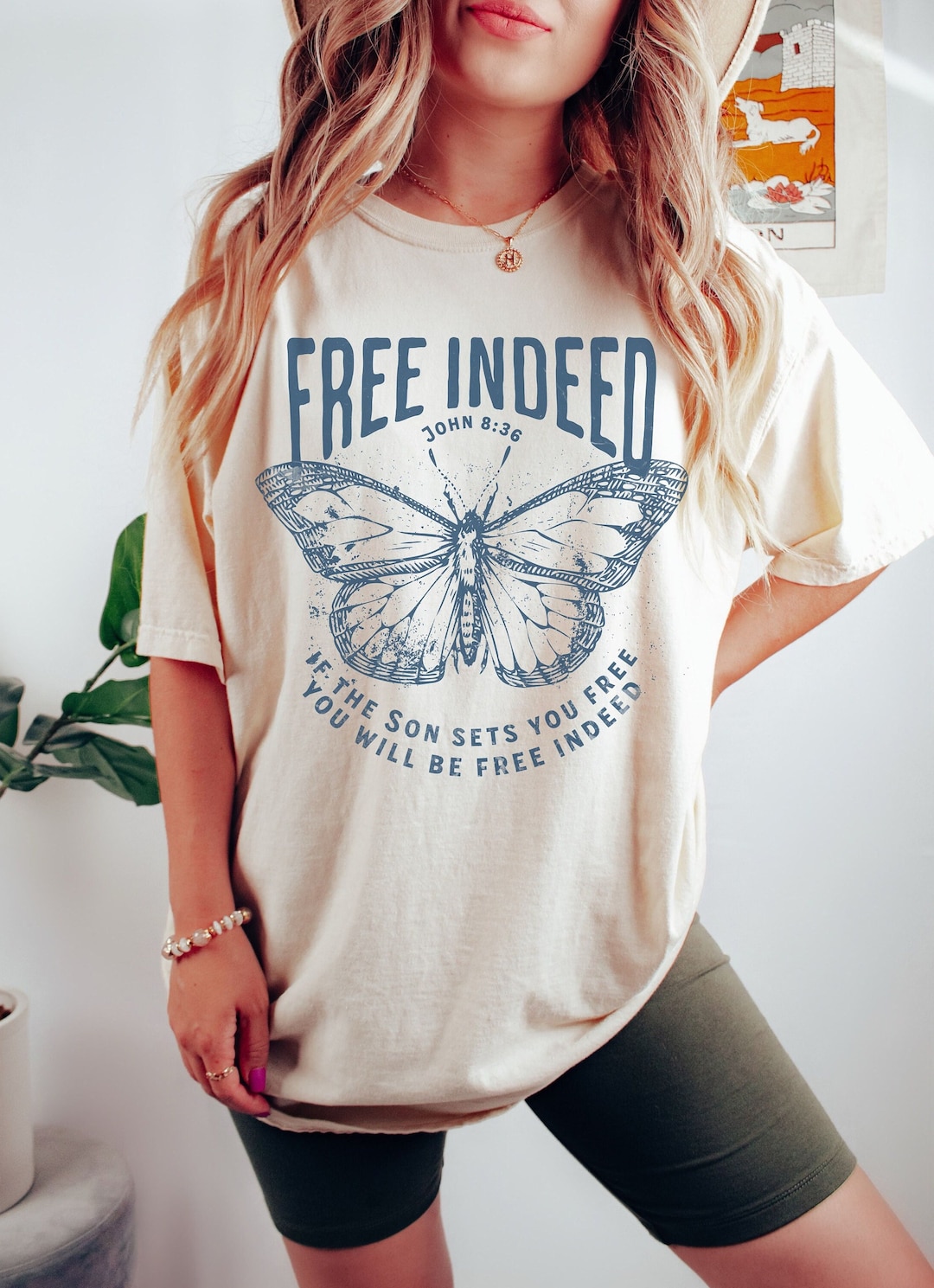 Free Indeed Boho Christian Comfort Colors Tshirt Christian Merch God is ...