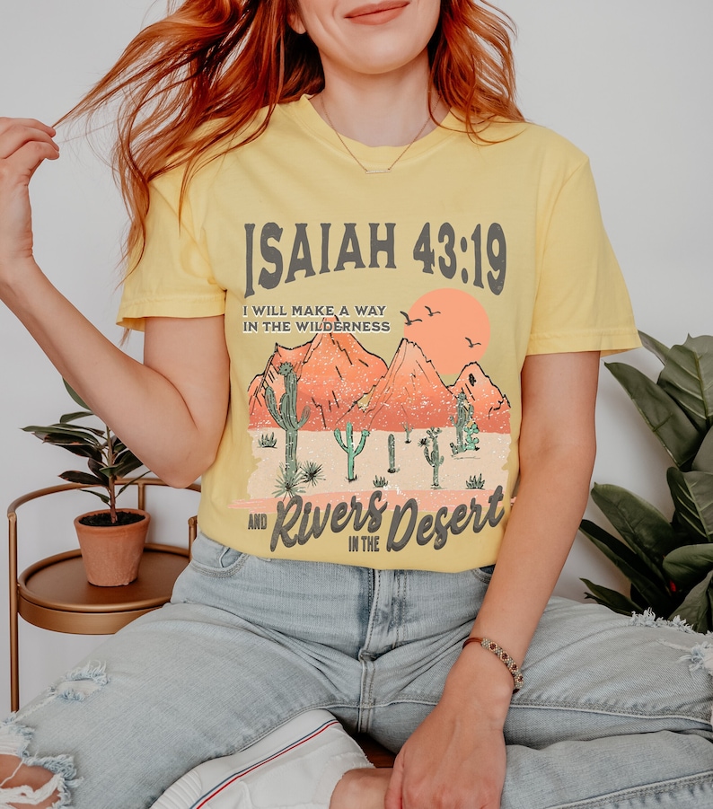 Boho Christian Comfort Colors Tshirt Isaiah 43:19 Vintage Inspired ...
