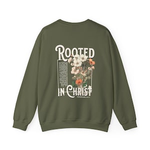 Rooted in Christ Crewneck Christian Sweatshirt Spiritual Sweatshirt ...
