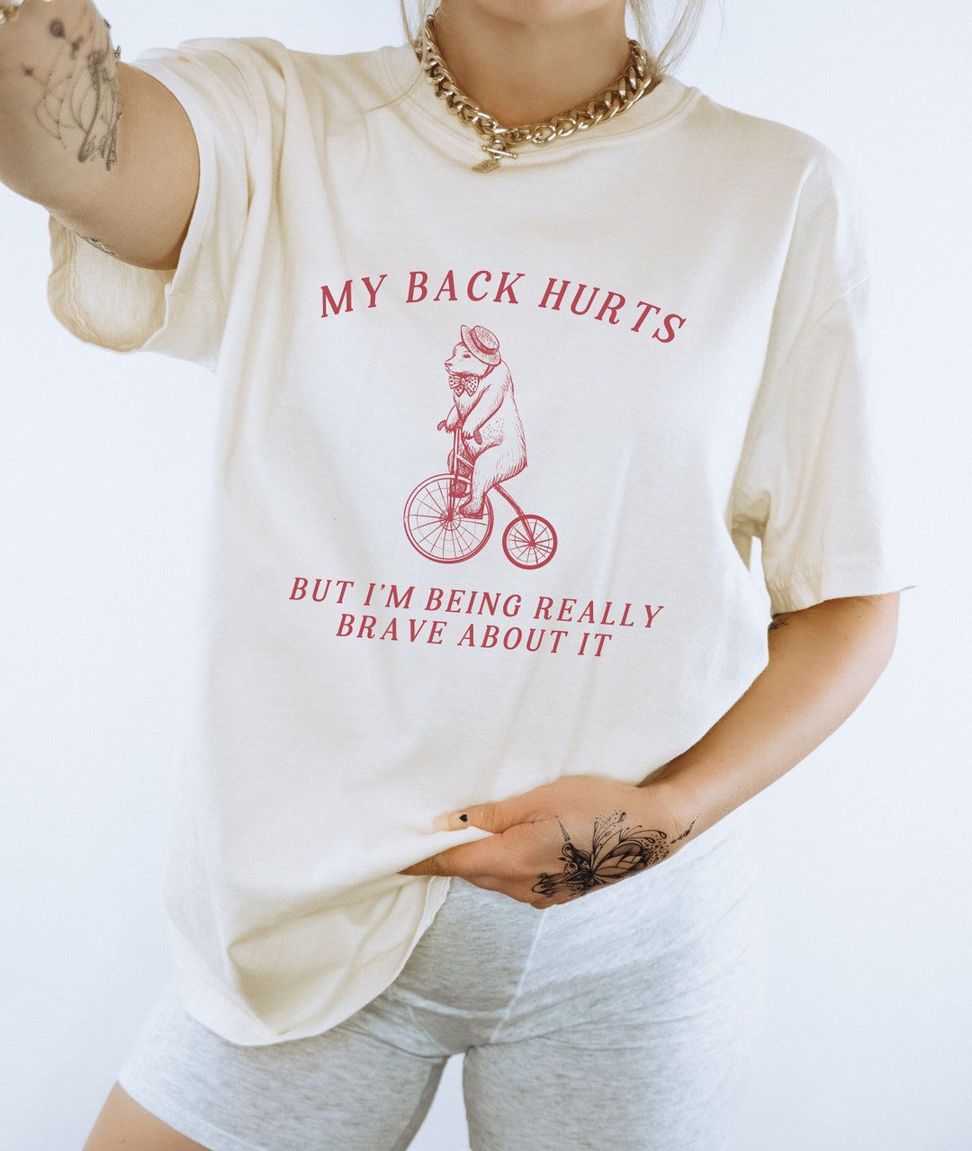 My Back Hurts but I'm Being Brave About It Comfort Colors Shirt Meme T ...