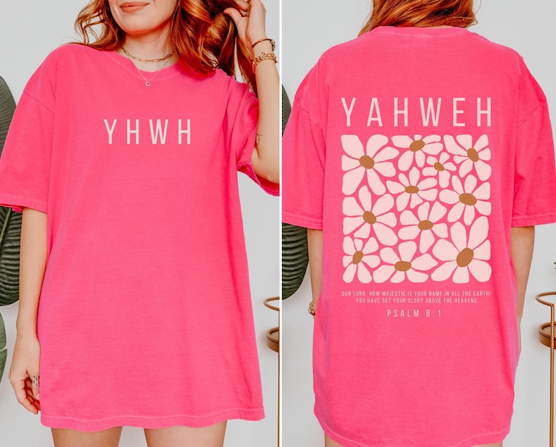 Yahweh Boho Christian Comfort Colors Tshirt YHWH Shirt Vintage Inspired ...