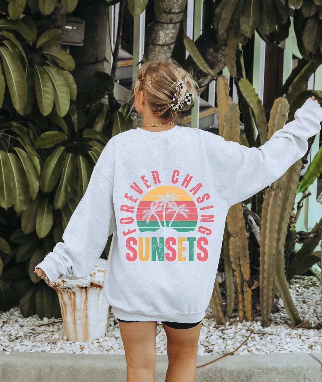 Forever Chasing Sunsets Beach Crewneck Beachy Sweatshirt Coconut Girl ...