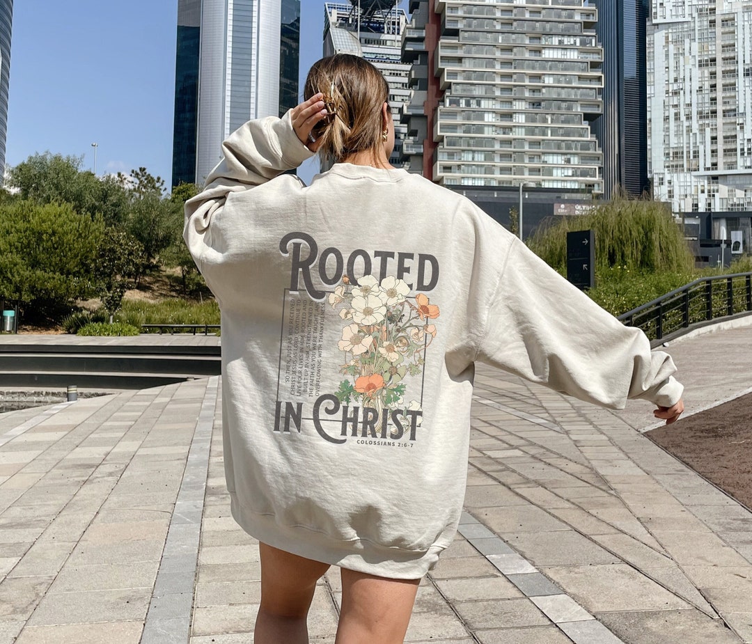 Rooted in Christ Crewneck Christian Sweatshirt Spiritual Sweatshirt ...