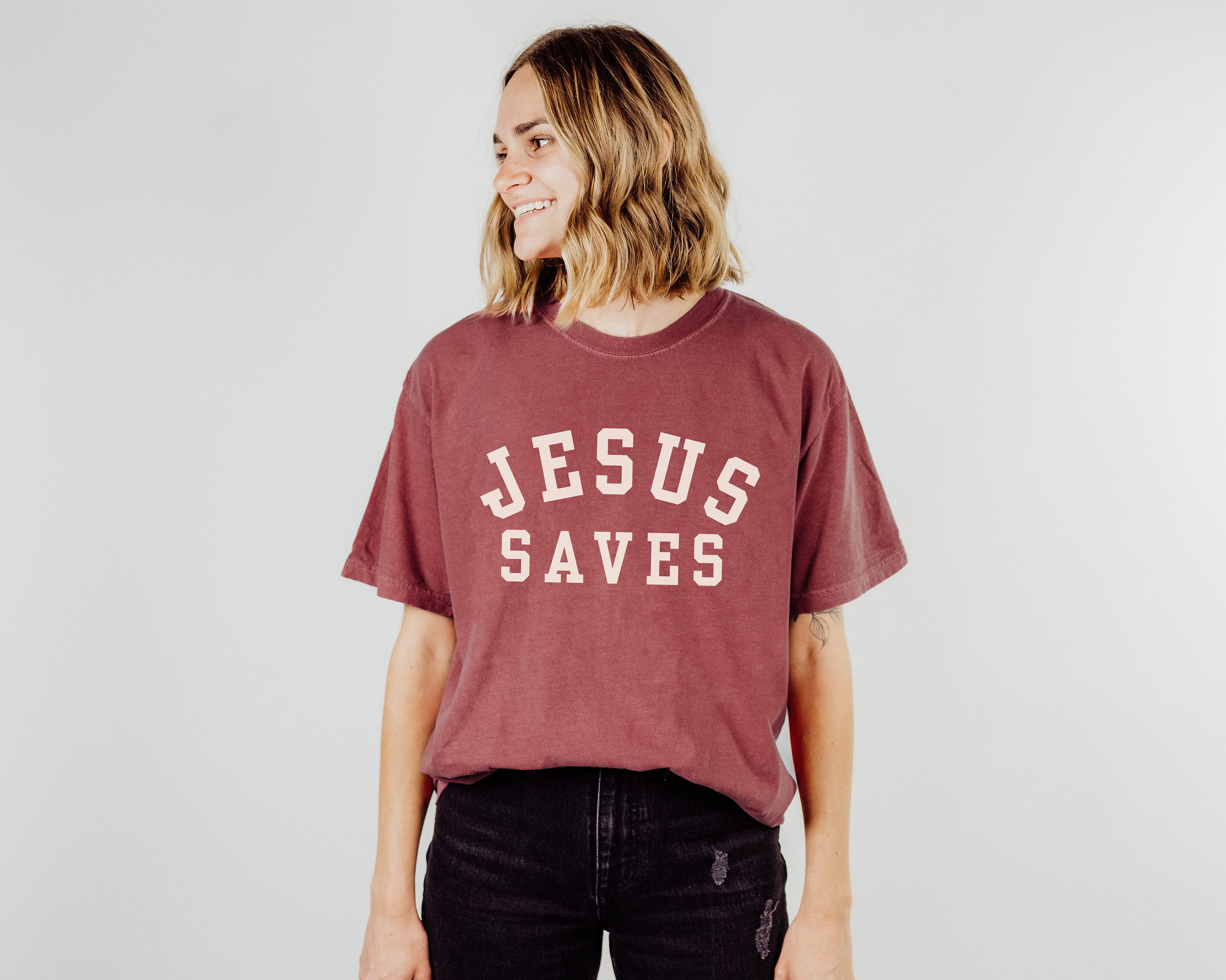 Jesus Saves Tshirt Christian Comfort Colors Shirt Jesus Attire ...