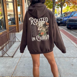 Rooted in Christ Hoodie Christian Sweatshirt Spiritual Sweatshirt Faith ...