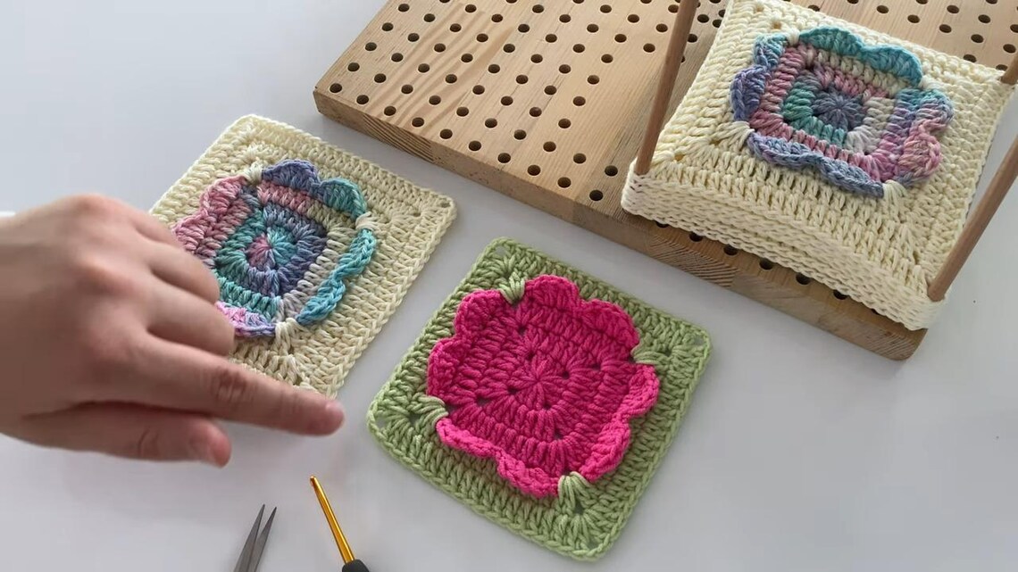 Four-leaf Clover Crochet Square Motif Pattern PDF - Digital Crochet ...