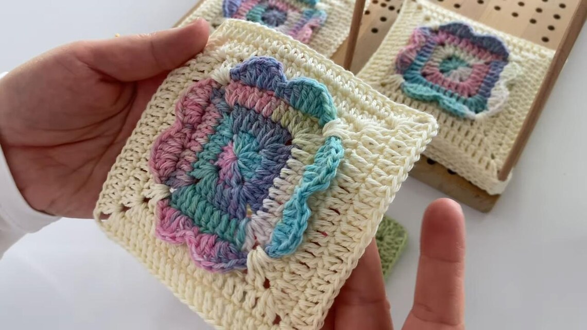 Four-leaf Clover Crochet Square Motif Pattern PDF - Digital Crochet ...