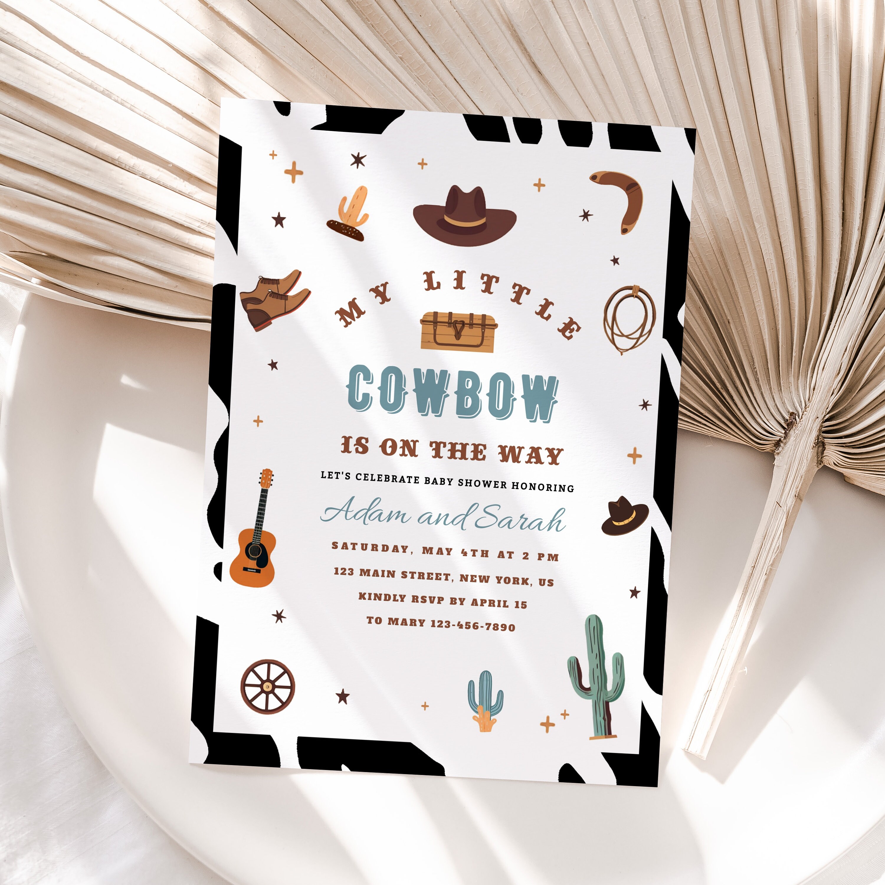 Custom Editable Little Cowboy Birthday Invitation Bundle - Etsy