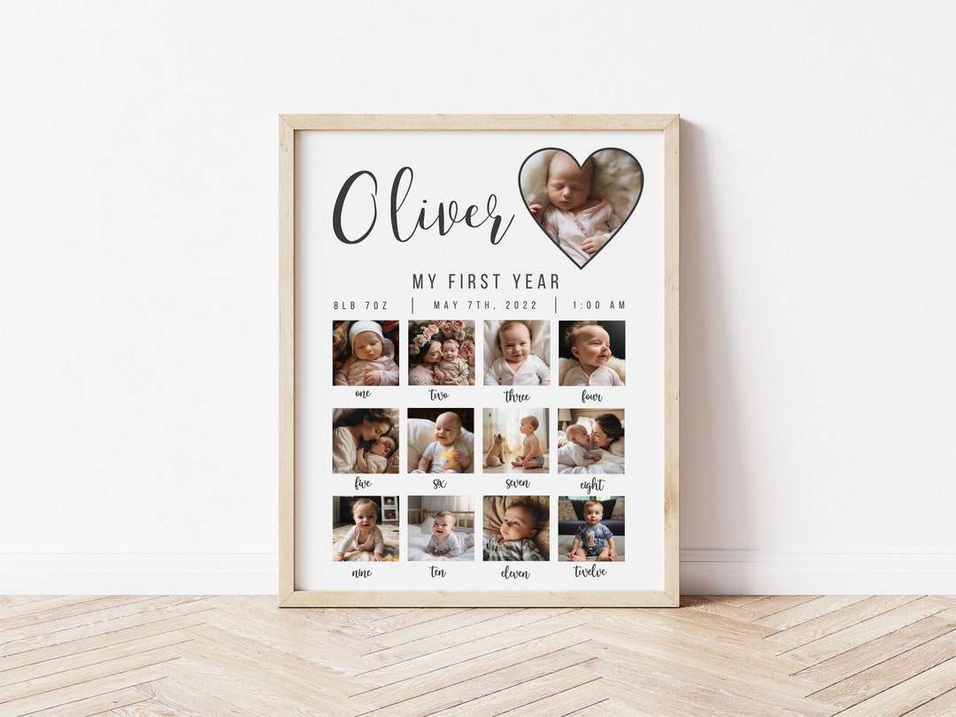 Custom Editable Milestone Birthday Baby Sign Babies Cute Art ...