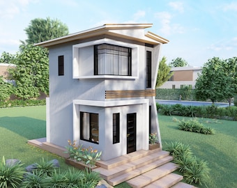 4x5 Meters Small House FLOORPLAN 1 Bedroom House Plan Modern Small ...