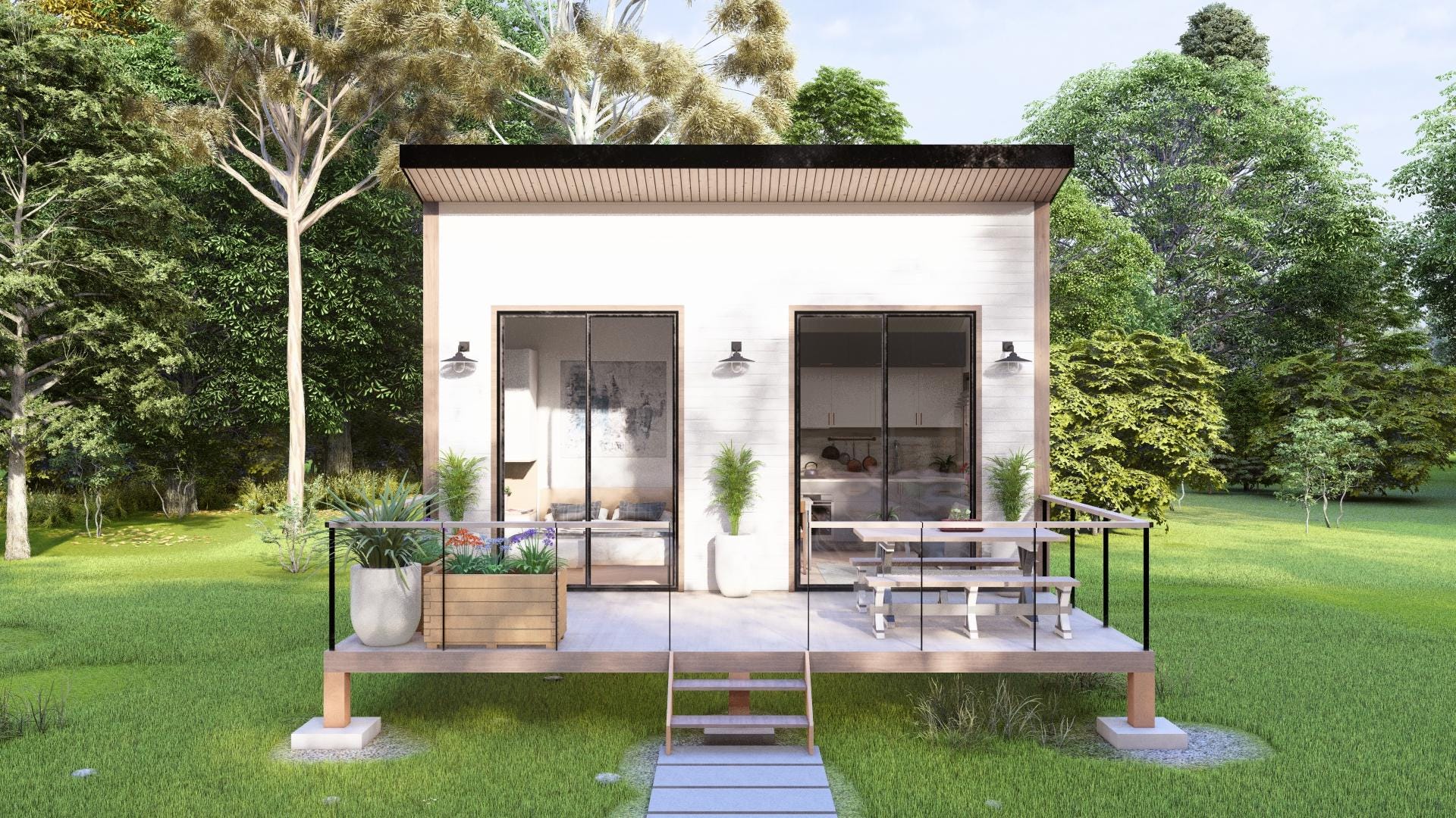 14x20 Tiny House Plan | 4x6 Meters Cabin House Framing| 1 Bedroom Guest ...