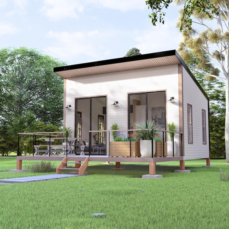 14x20 Tiny House Floorplan | 4x6 Meters Cabin House Plan | 1 Bedroom ...