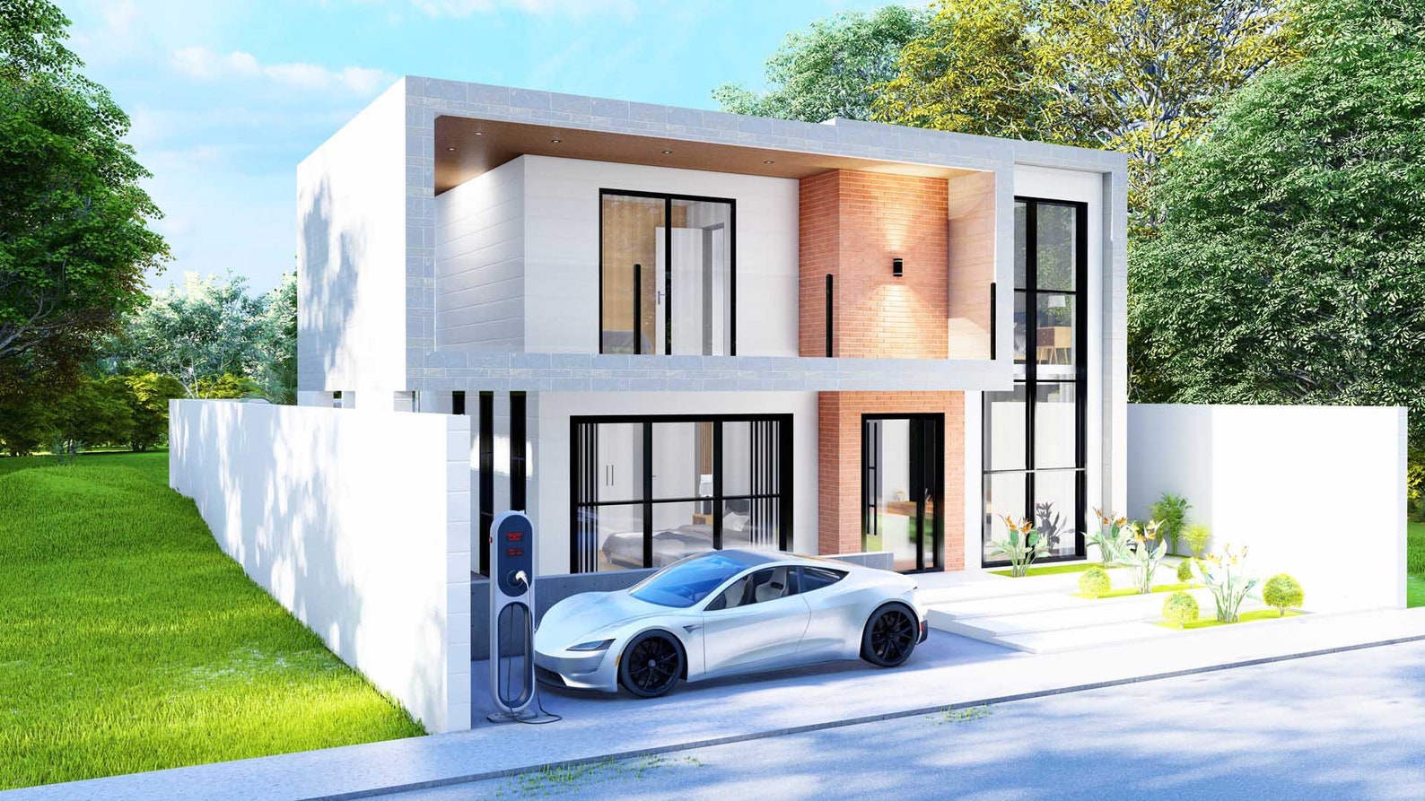 Modern House Floorplan | 9x16 Meters House Plan | 4 Bedroom House Plan ...