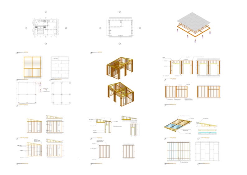 14x20 Tiny House Plan | 4x6 Meters Cabin House Framing| 1 Bedroom Guest ...