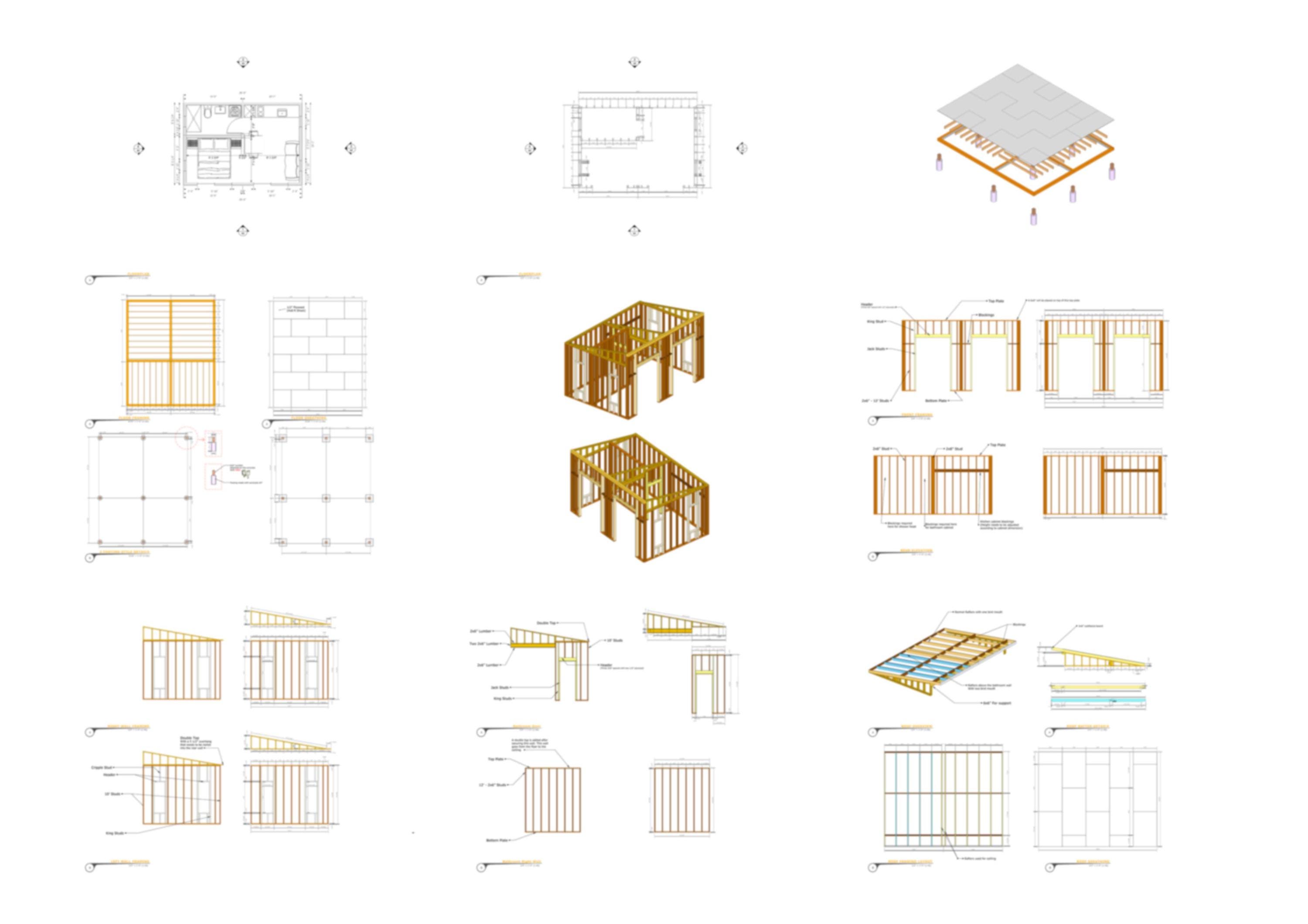 14x20 Tiny House Plan | 4x6 Meters Cabin House Framing| 1 Bedroom Guest ...