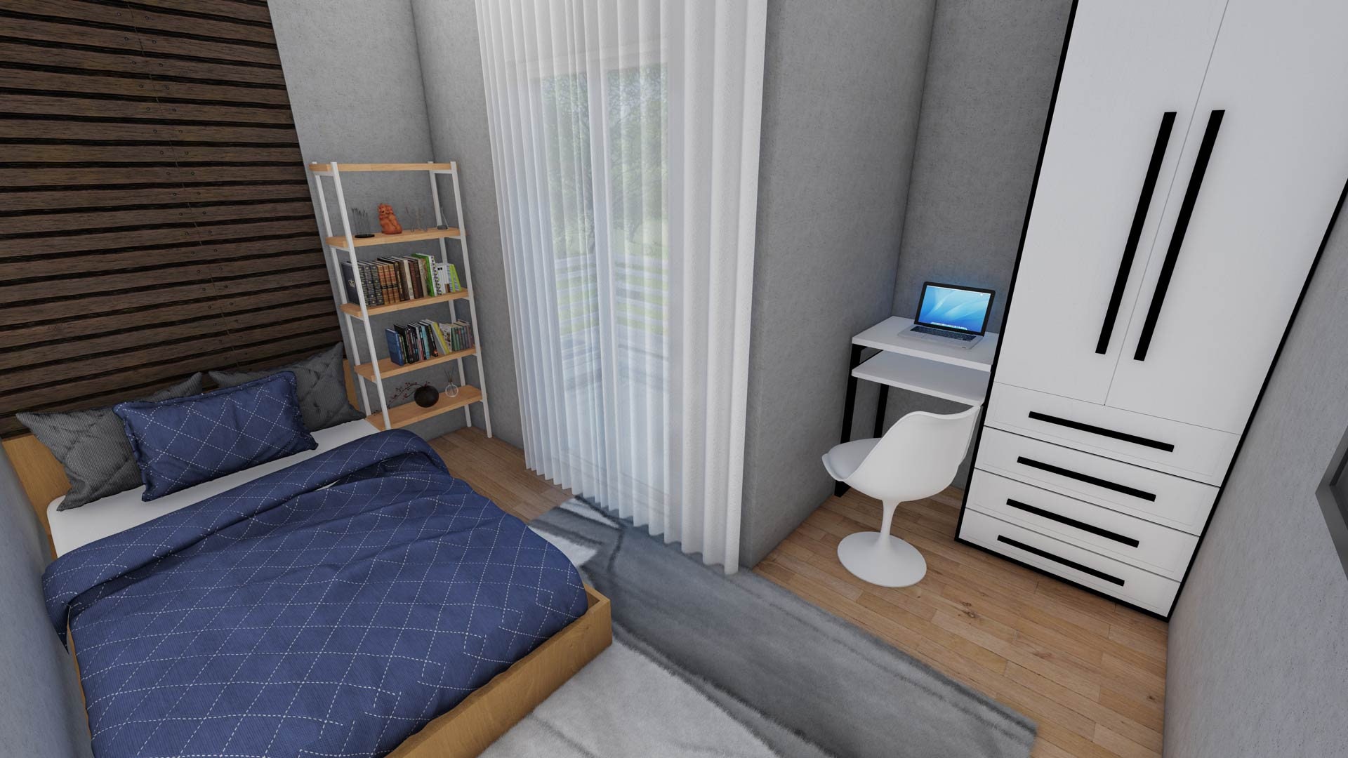 Plano de casa / Plano de casa de 7x8 metros / Plano de casa de 3 ...