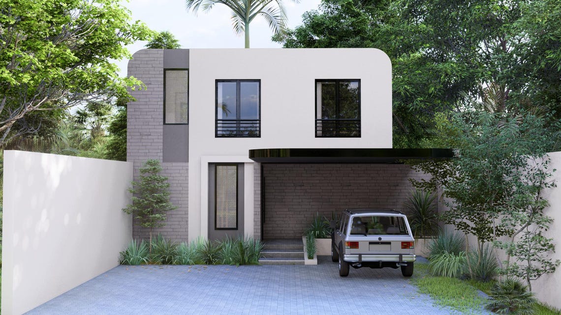 House Floorplan | 7x8 Meters House Plan | 3 Bedroom House Plan | 2 ...