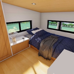 Tiny House Floorplan | 3x7 Meters House Plan | 2 Bedroom Small House ...