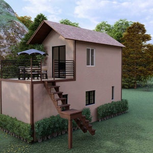 Tiny House Floorplan | 4x9 Meters House Plan | 1 Bedroom Small House ...